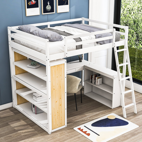Harriet Bee Hadees Full Platforms Loft Bed with Built-in-Desk by ...