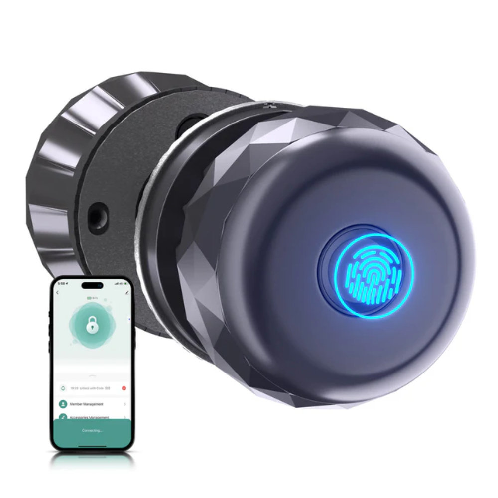 Blacksmith Fingerprint Door Knob, Smart APP Control Lock Deadbolt ...