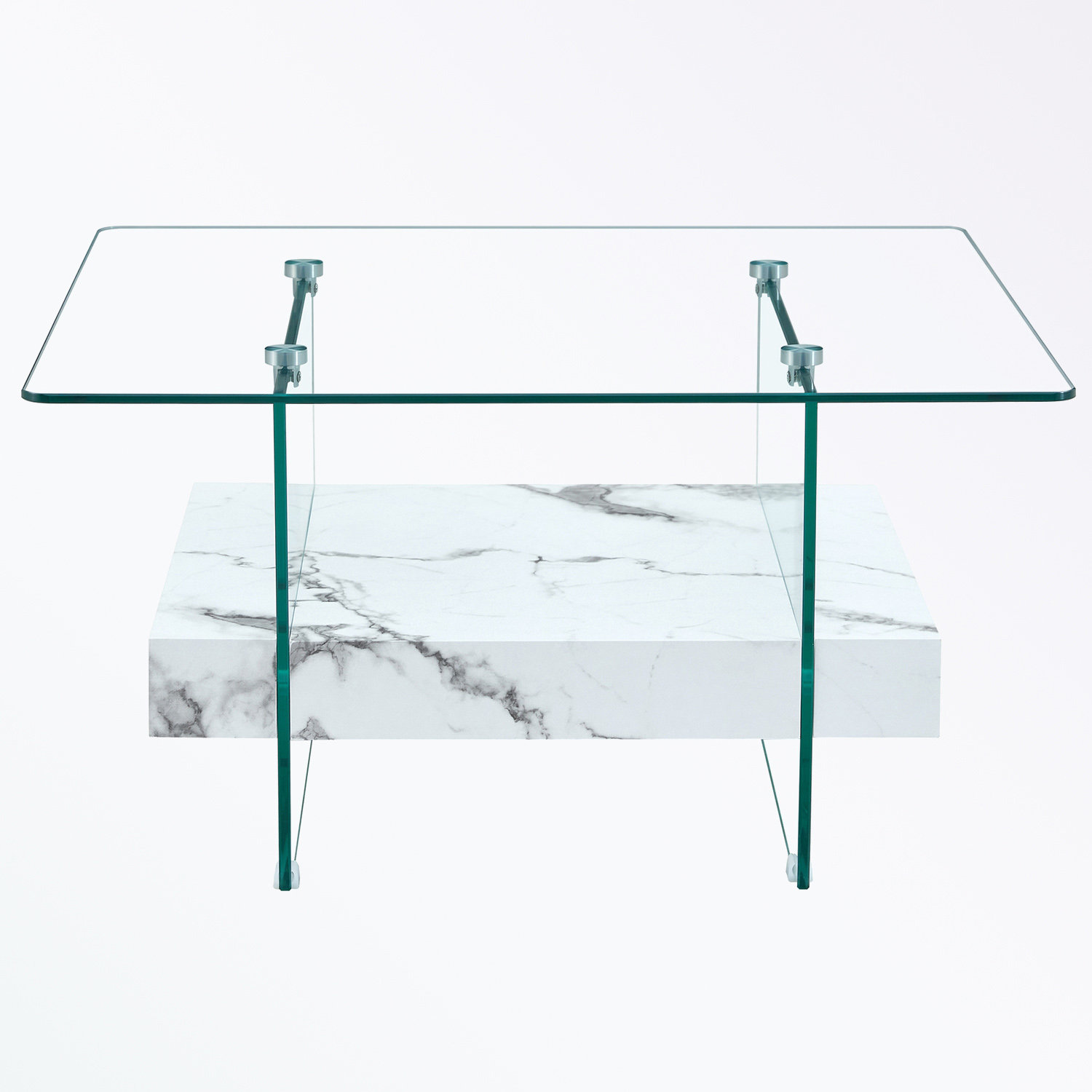 Ebern Designs Square Two-Tier Coffee Table with open shelf | Wayfair