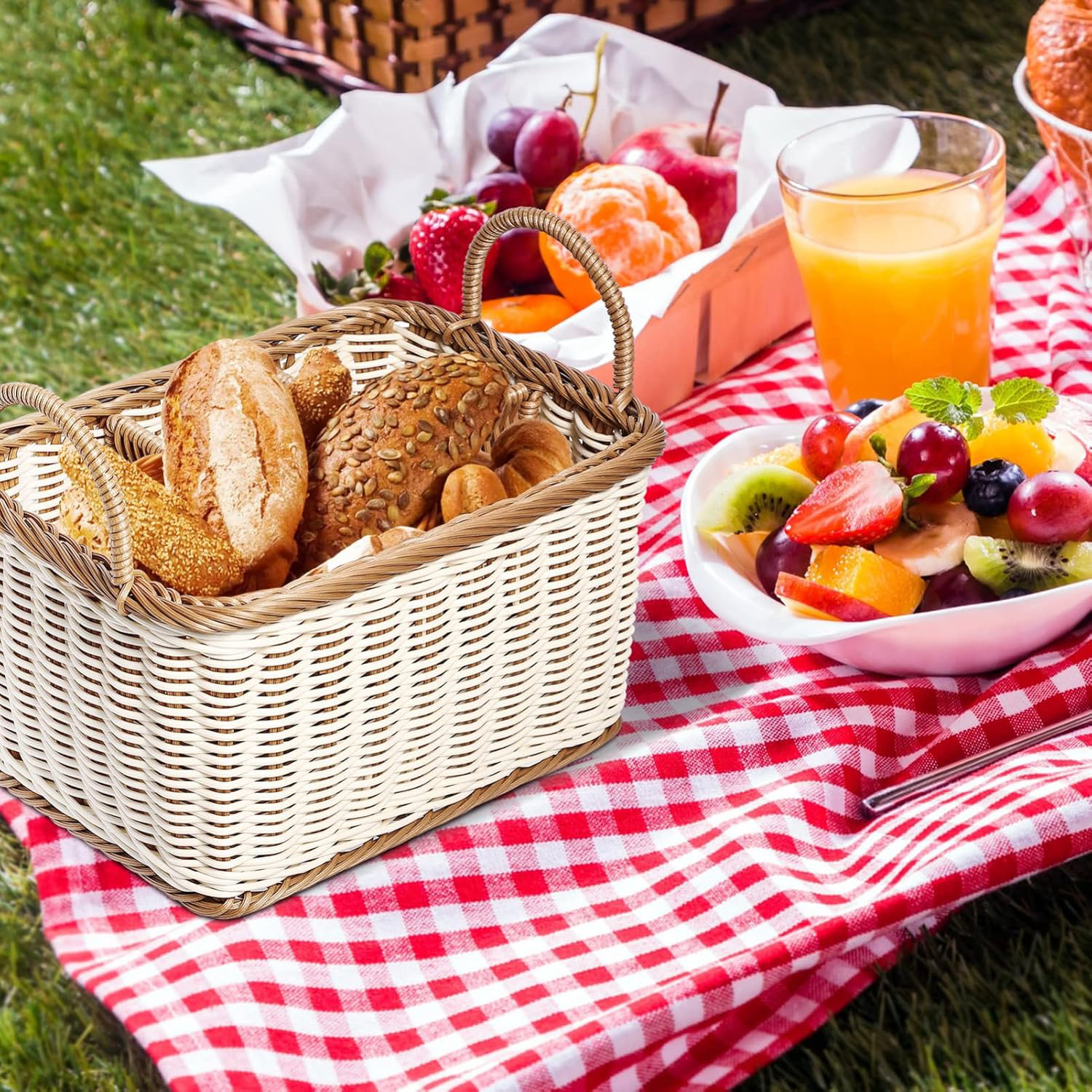 Bayou Breeze Wicker Flatware Organizer, Cutlery Holder For Countertop ...