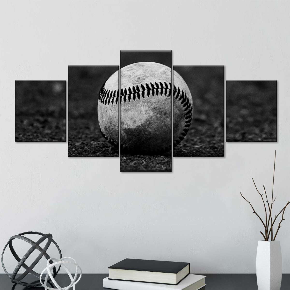Trule Monochrome Baseball On Canvas 5 Pieces Set | Wayfair