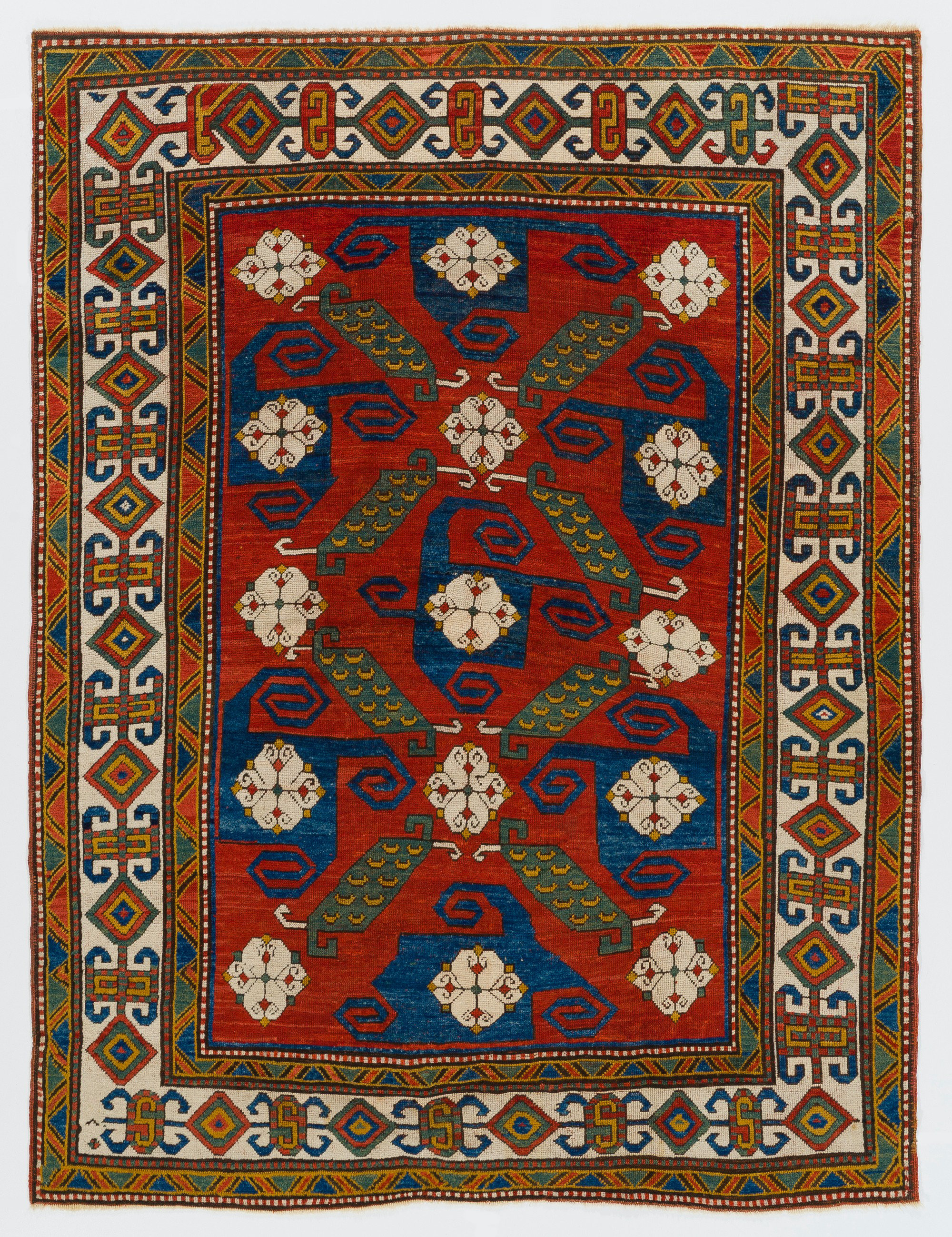RugSpecialist Rare Antique Caucasian Pinwheel Kazak Rug, Circa 1870 ...