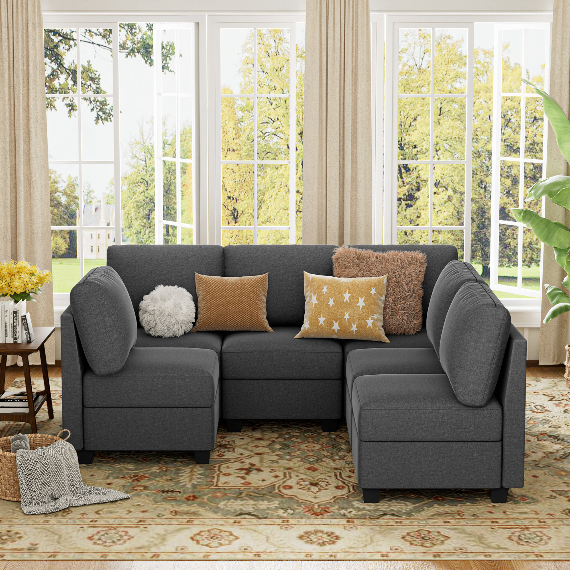 Hokku Designs Modular Sectional Sofa With Storage Seat Upgrade ...