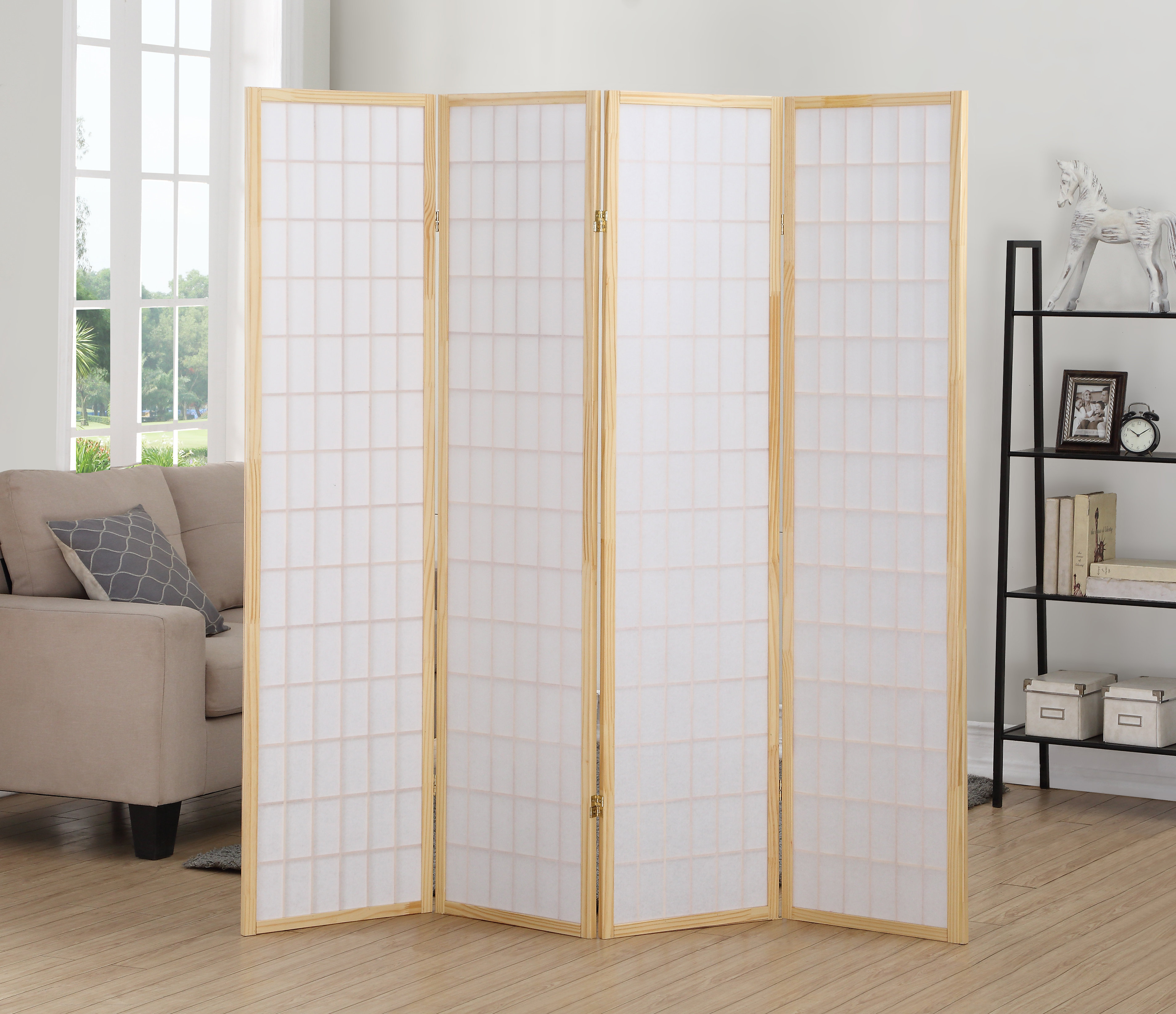 World Menagerie Hoceima 5.8 ft Partition Wall Foldable Room Divider, 3 ...