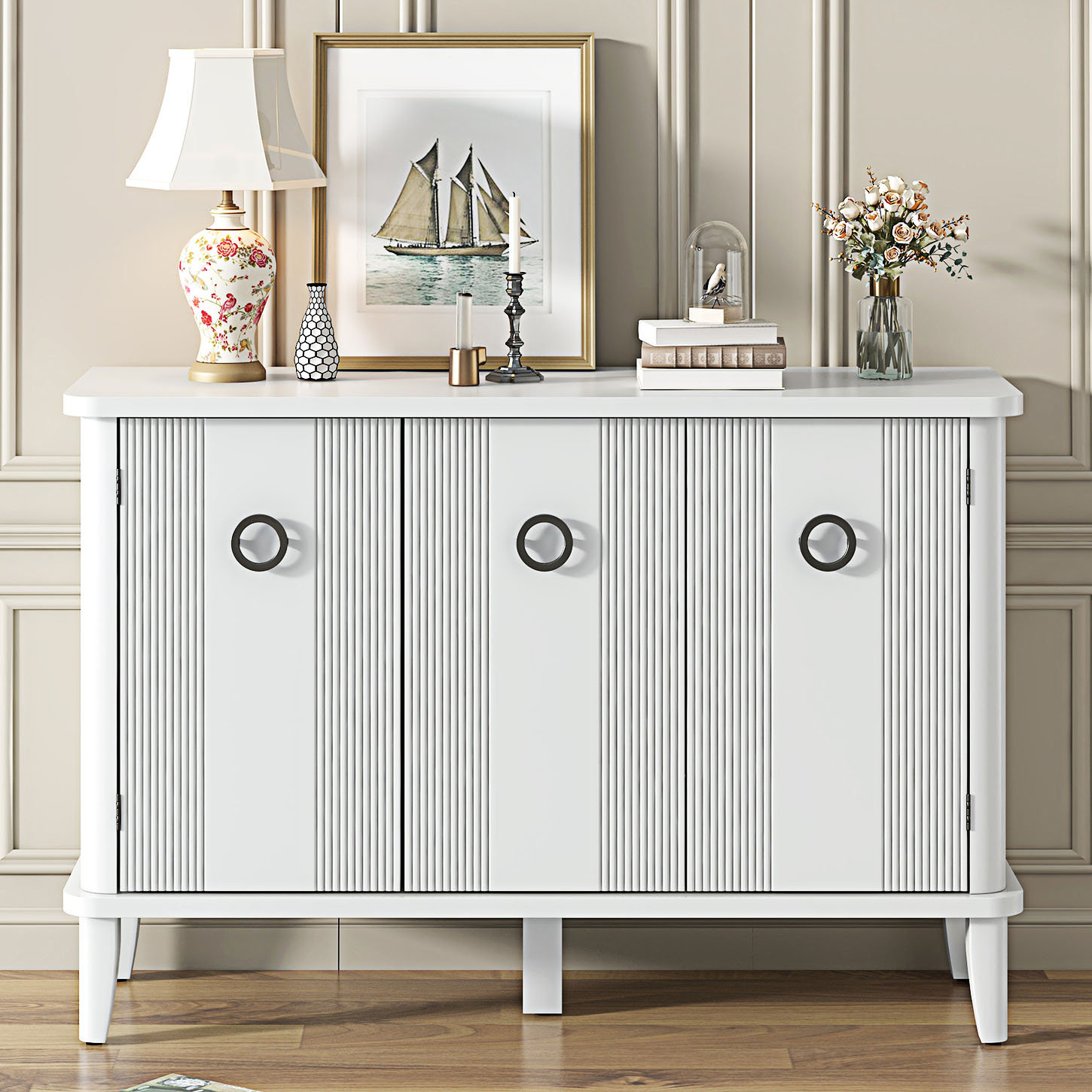 Lark Manor™ Simple And Atmospheric Cabinet With Three Doors, Entryway ...