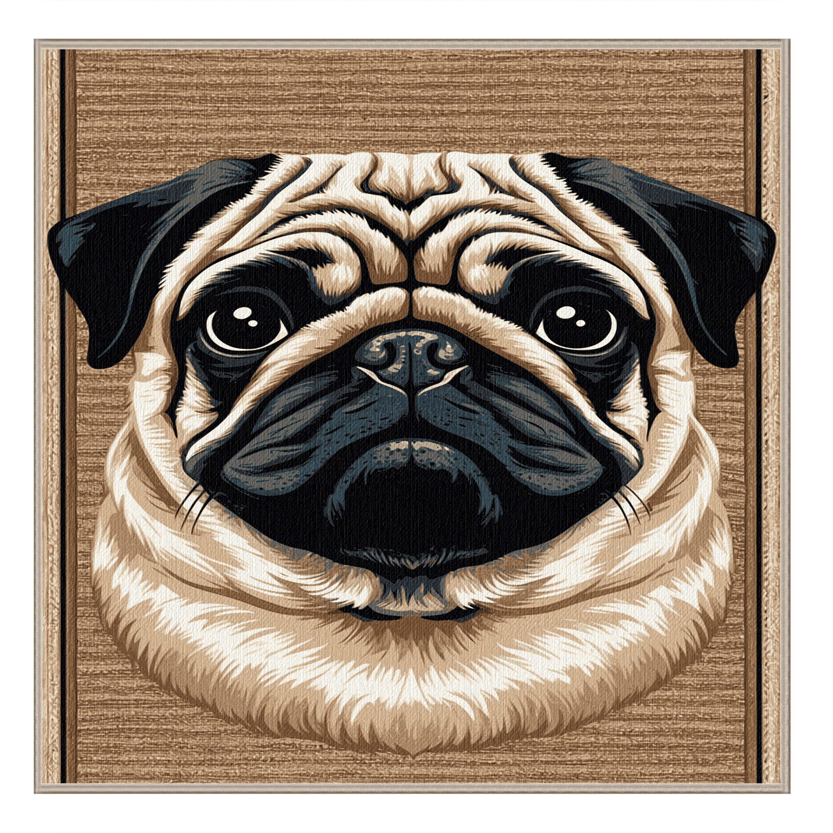 Dakota Fields Washable Pug Dogs Area Rug | Wayfair