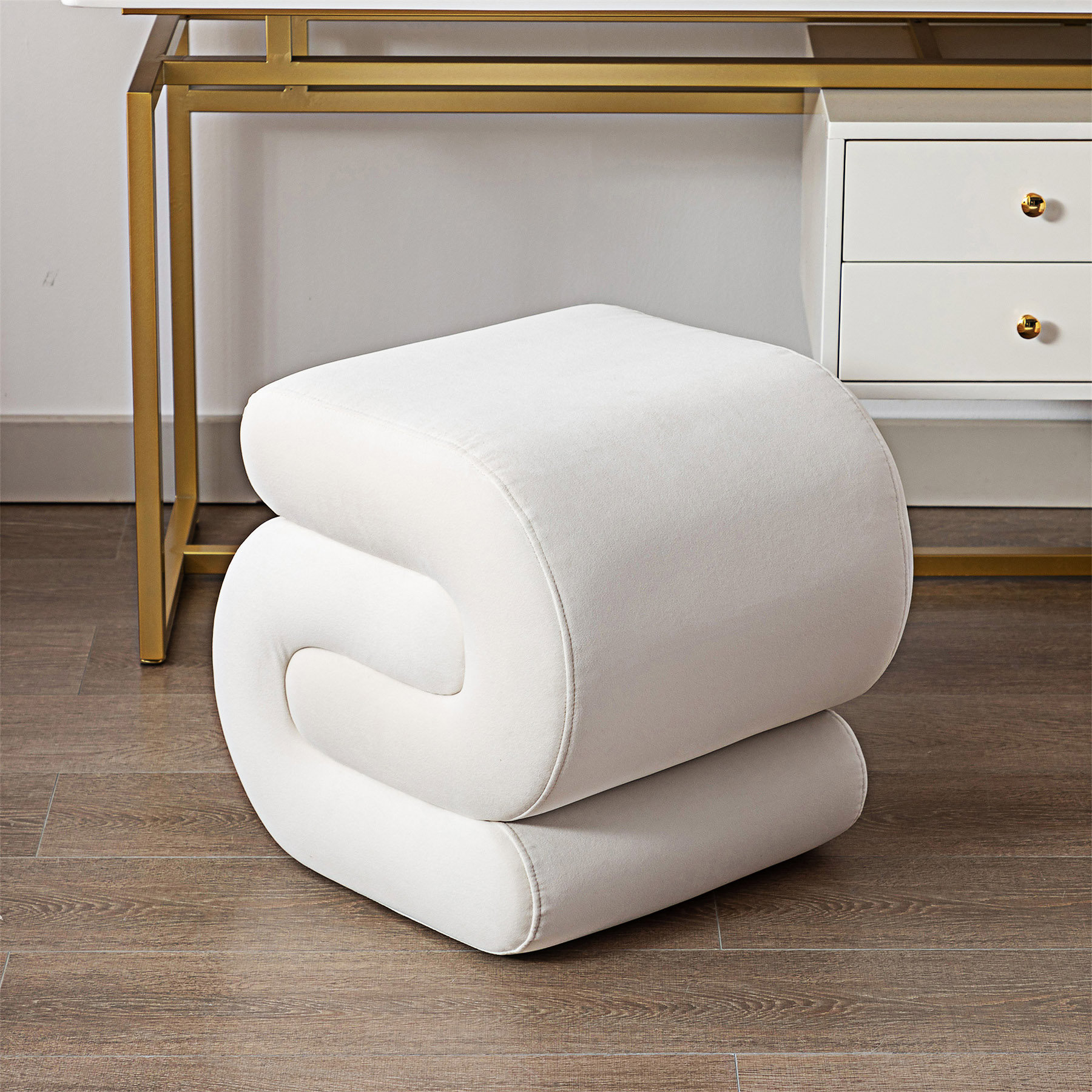 Latitude Run® S-Shape Fabric Ottoman Footstool - Wayfair Canada