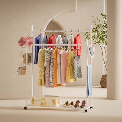 Rebrilliant 51.2" W Metal Rolling Clothing Racks & Garment Racks with ...