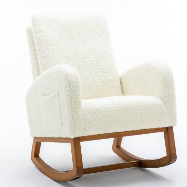 George Oliver Ladamion Modern Rocking Chair Rocker Wooden Rocker Chair ...