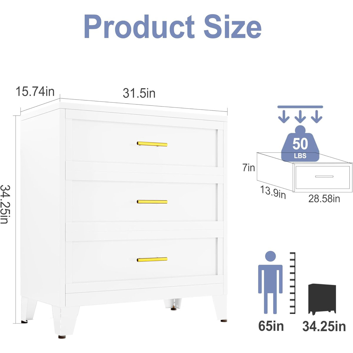 George Oliver Multi-Function Accent Metal Dresser Chest Of Drawers ...