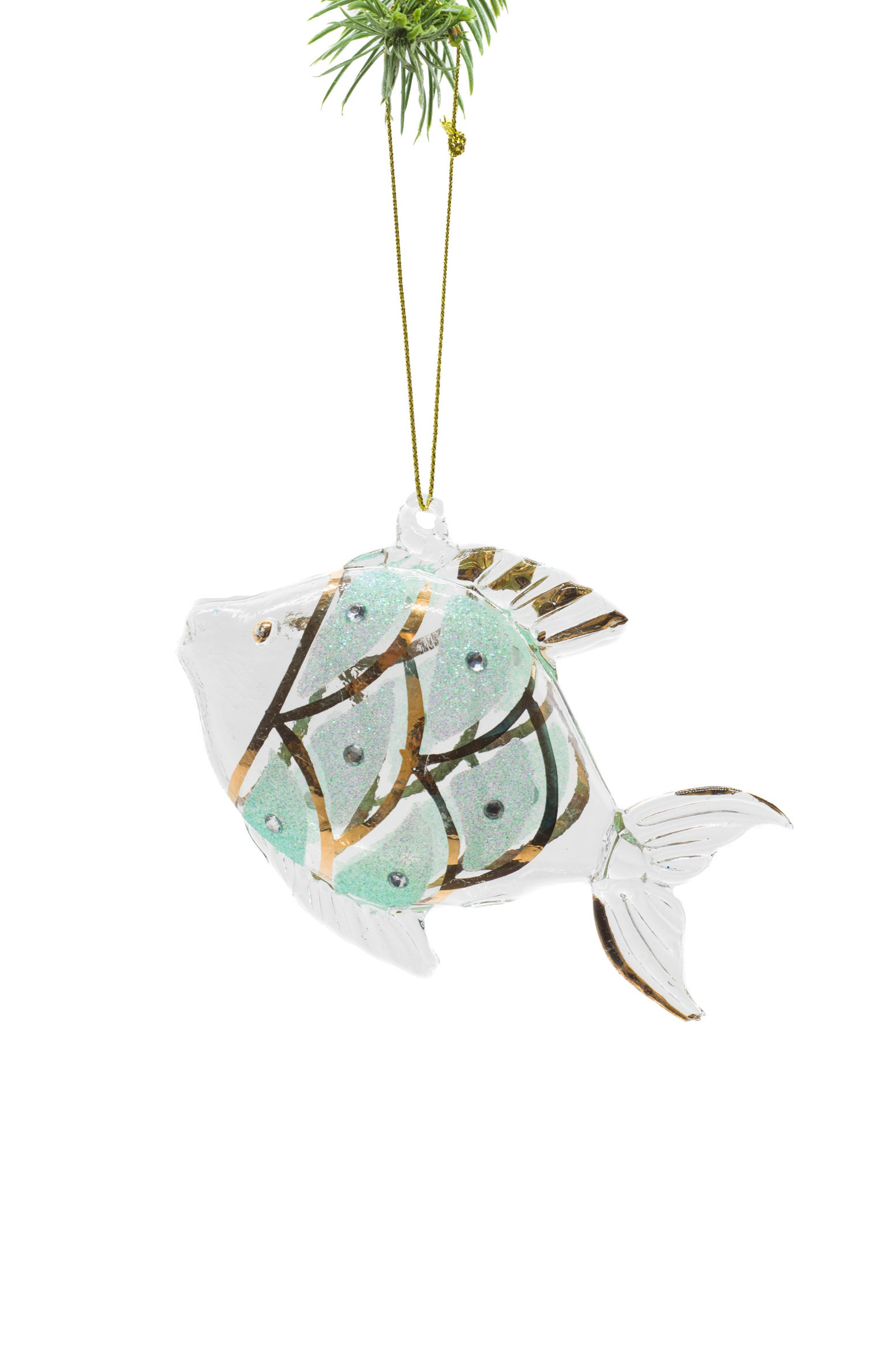 The Holiday Aisle® Gelindo Glass Fish Hanging Figurine Ornament ...