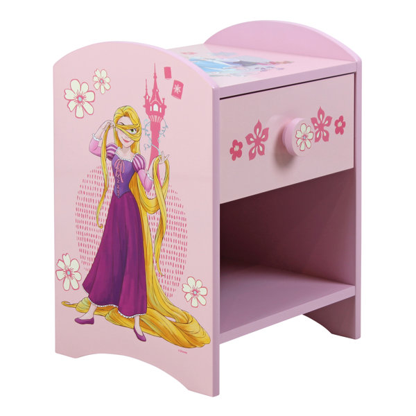 Disney Princess Moana & Rapunzel Bedside Table: Sturdy Engineered Wood ...