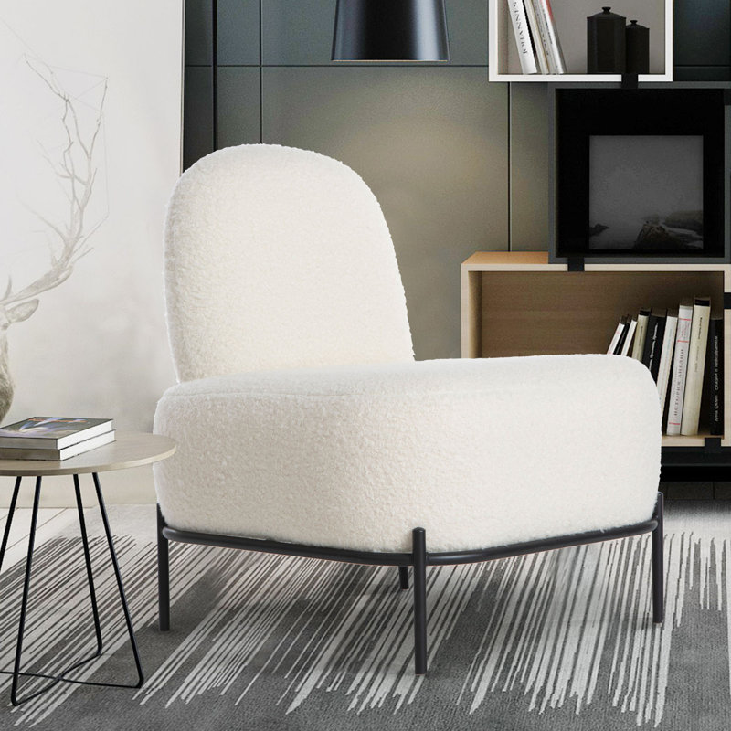 Orren Ellis Laranya 29.5” Wide Living Room Chair Upholstered Open Back ...