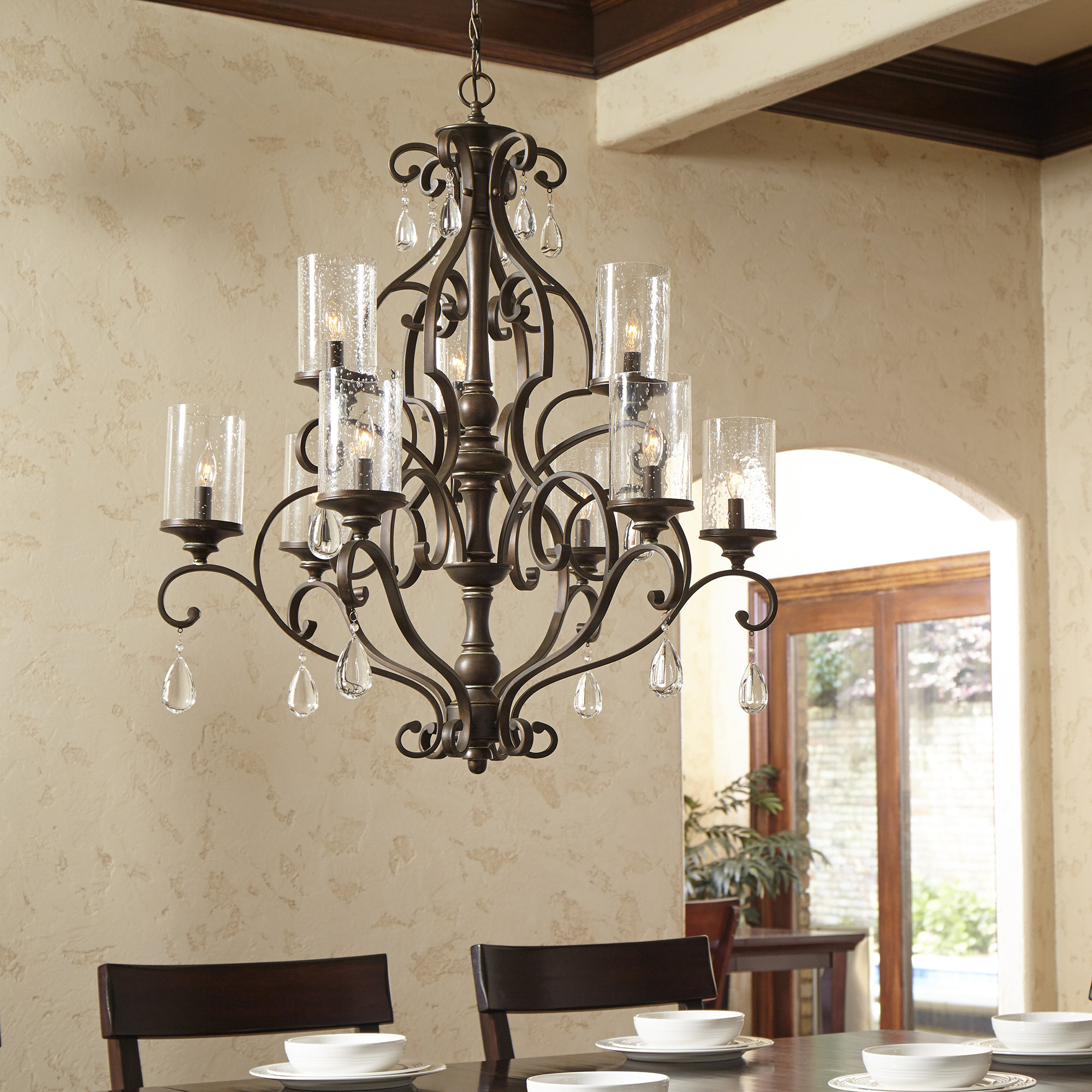 Laurel Foundry Modern Farmhouse® Salome 9 - Light Shaded Tiered ...