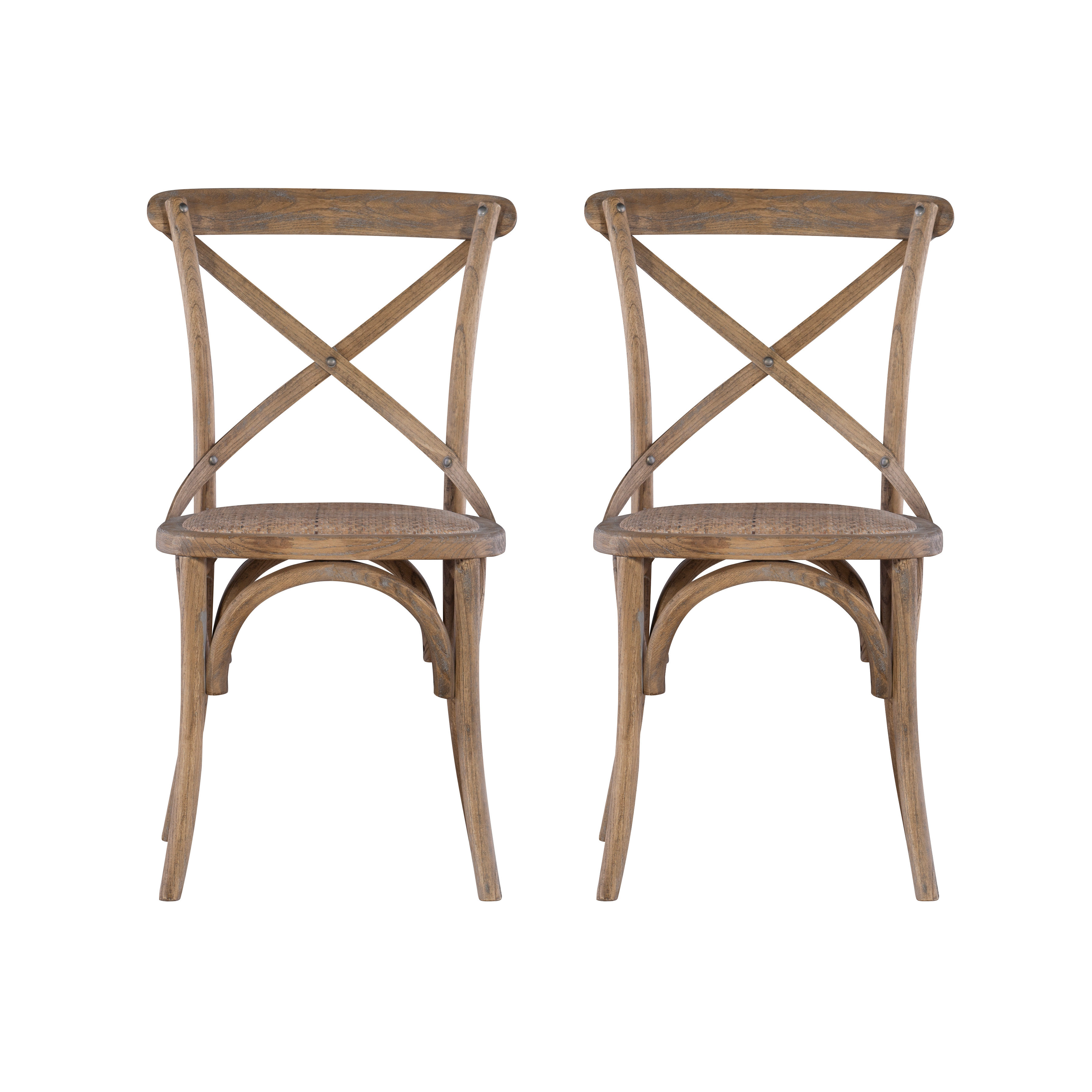 Red Barrel Studio Bailes Solid Elm Wood Cross Back Side Chair & Reviews ...