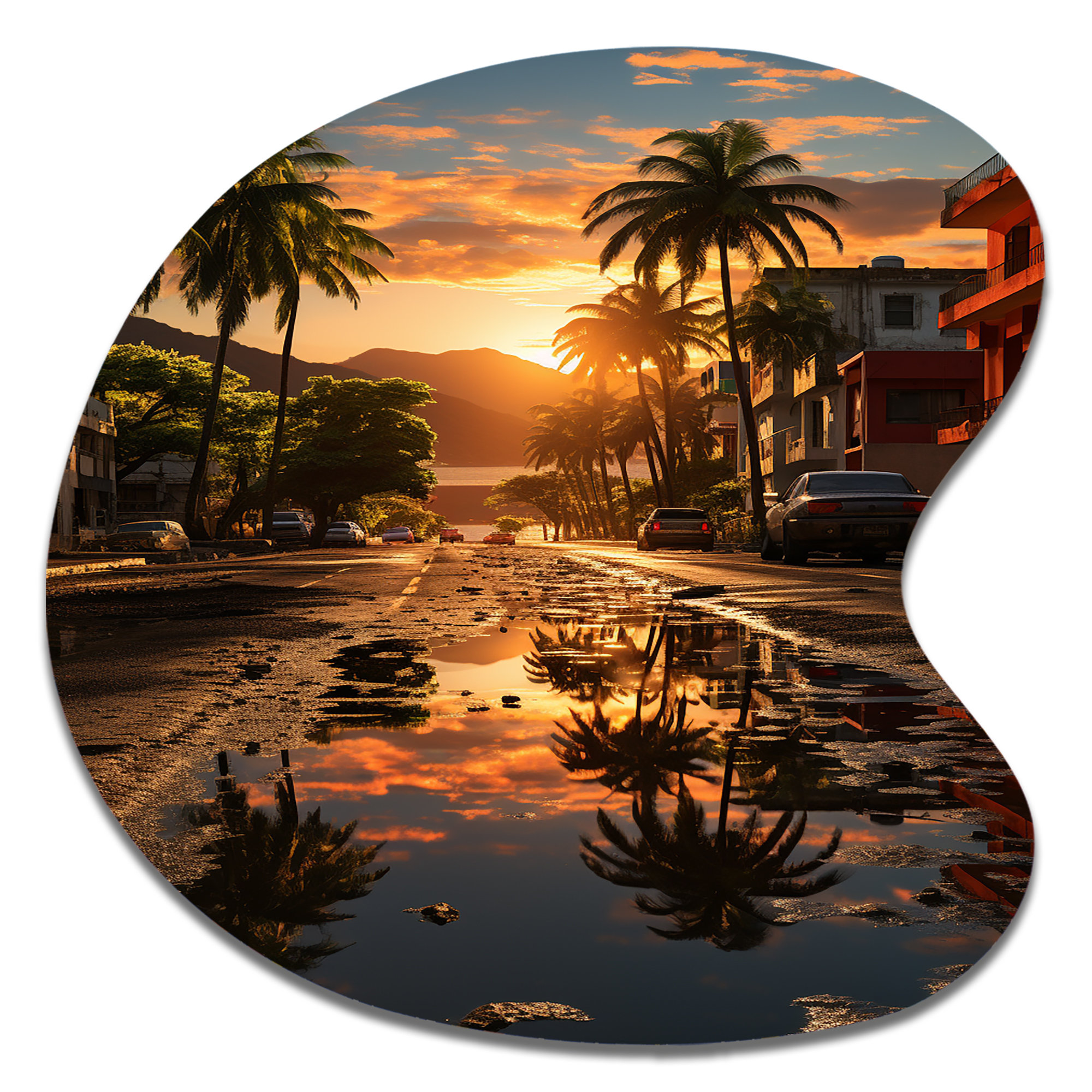 Design Art Puerto Rico Landscape - Puerto Rico Drop Shape Asymmetric ...