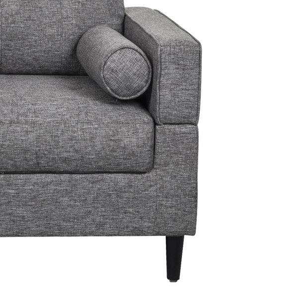Latitude Run® Stanley L-Shaped Button Waffle Tufting Sectional ...
