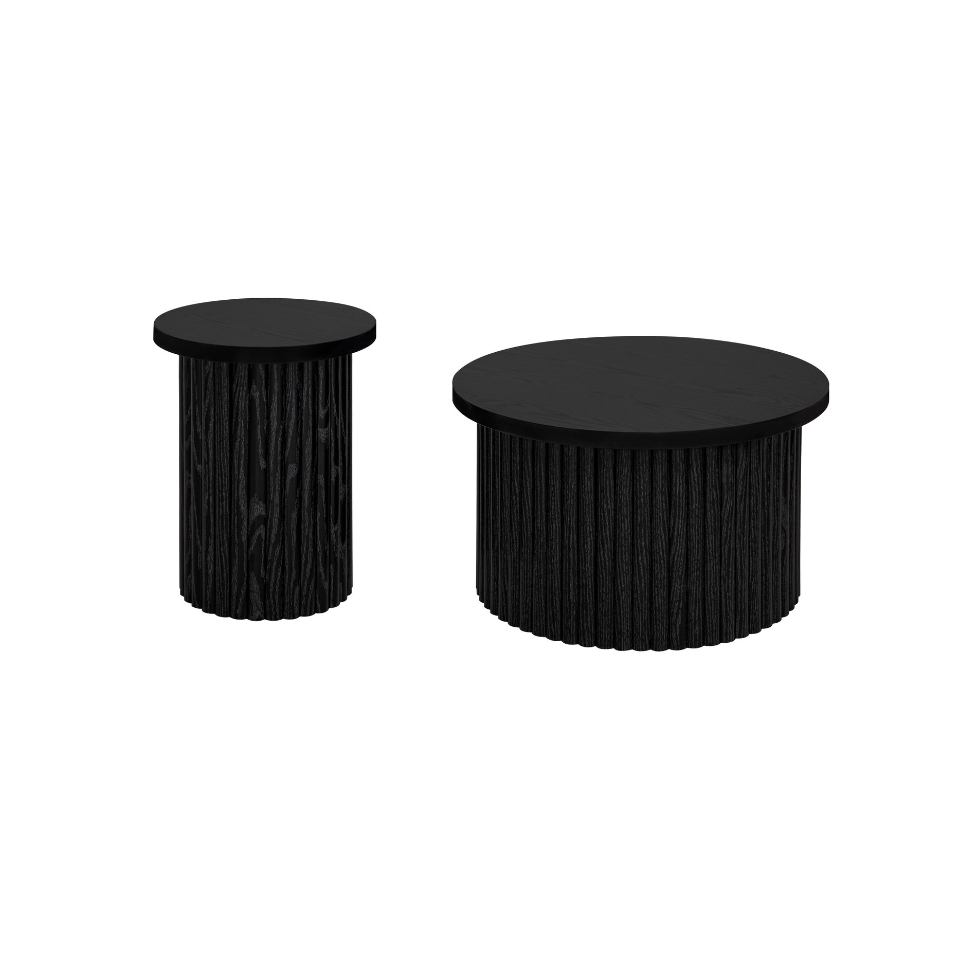 Ivy Bronx 2 Coffee Table In Black - Modern Living Room Side Tables With ...