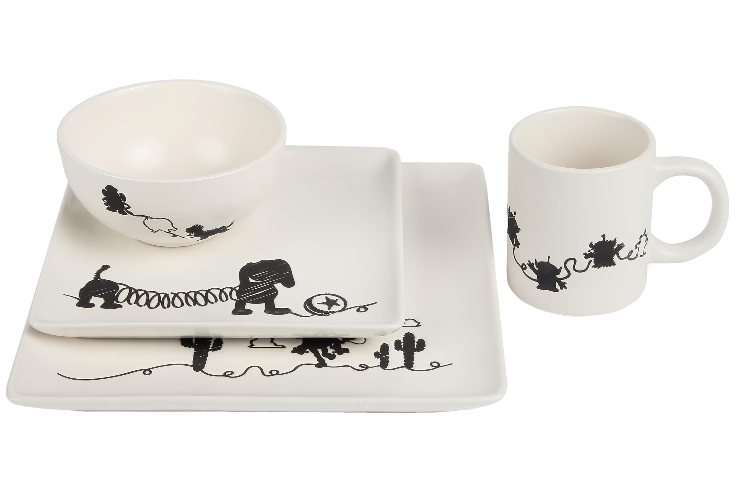 Underground Toys Toy Story 4-piece Ceramic Dinnerware Set With Scribble ...