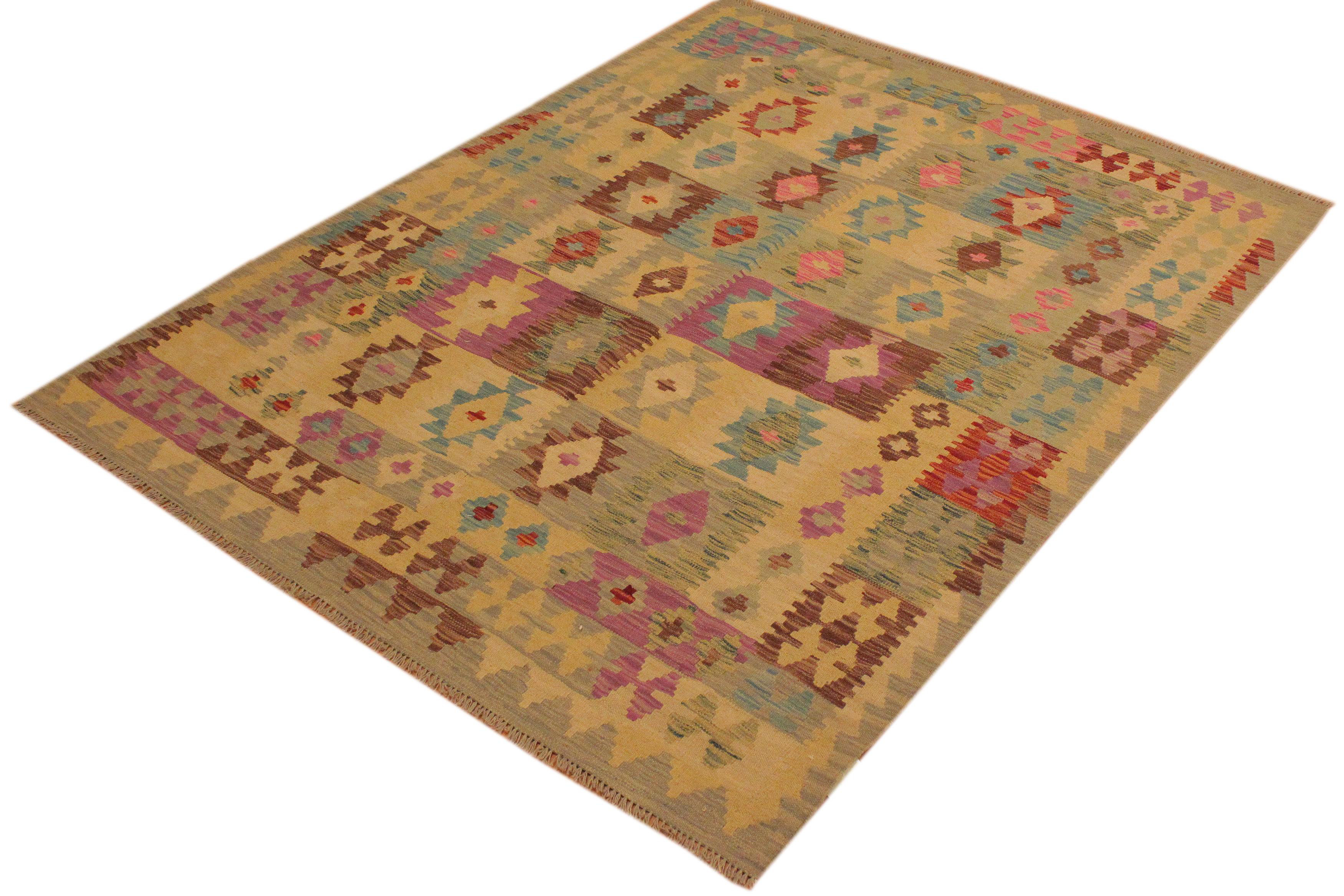Isabelline One-of-a-Kind Sinclair Handmade Kilim 5'0" x 6'8" Wool ...