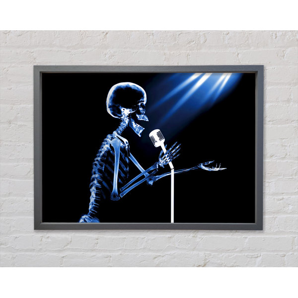 Bright Star Skeleton Singer - Single Picture Frame Print on Canvas ...