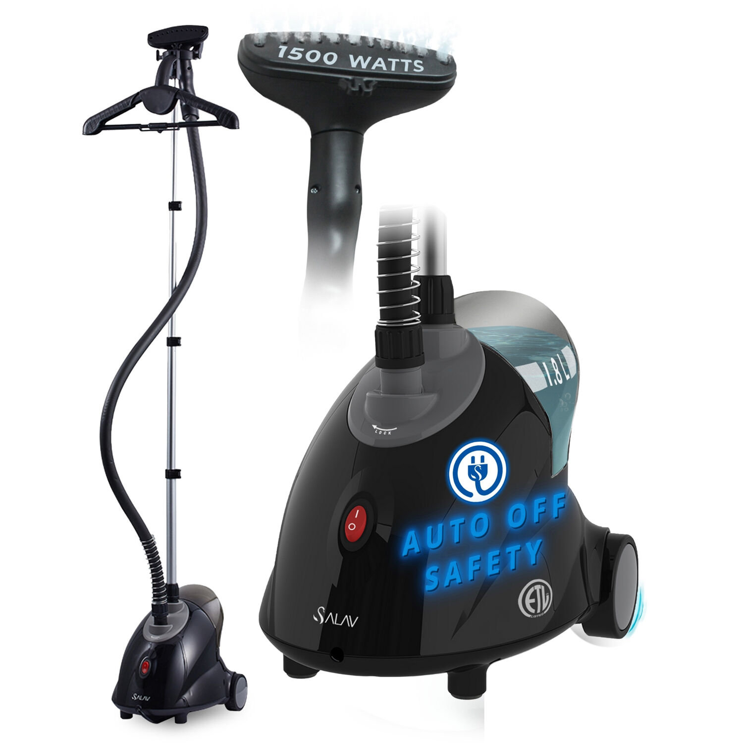 SALAV Performance Series Standing Garment Steamer with Empty Tank Alert ...