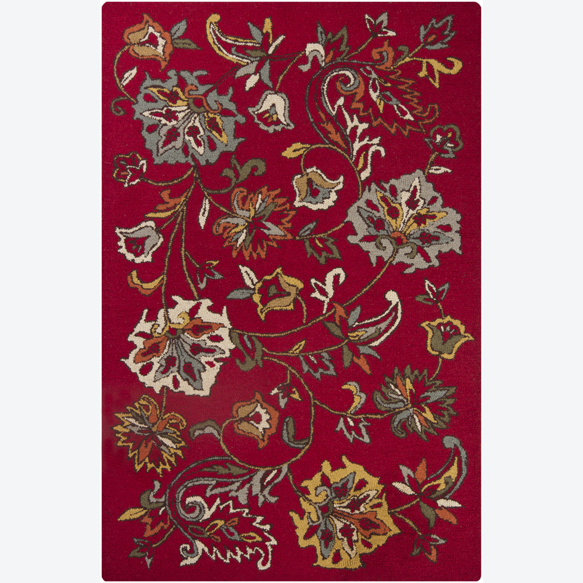 Chandra Rugs Ast Red Floral Area Rug | Wayfair
