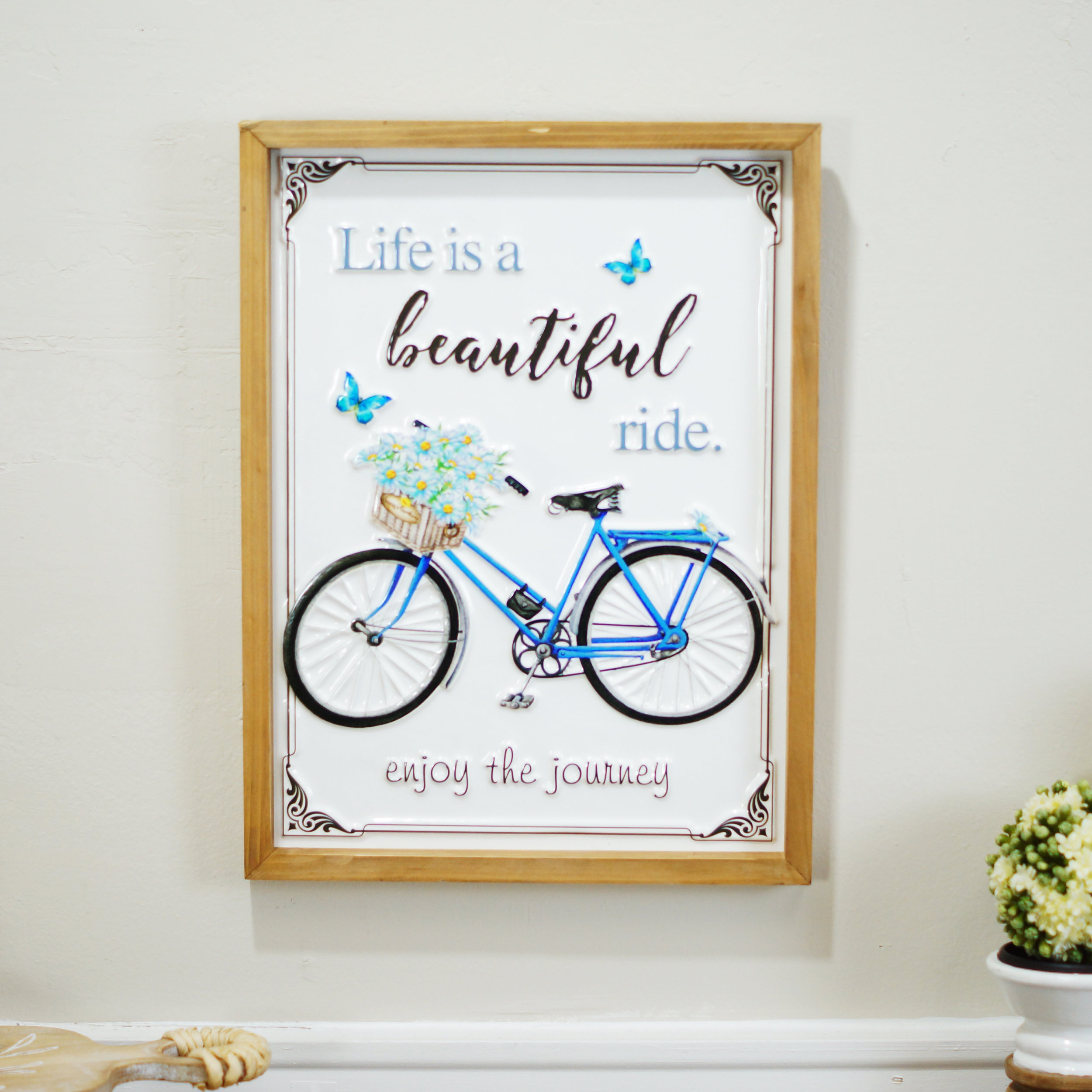 Lark Manor™ VIP Metal 16 in. Blue Life is Beautiful Sign | Wayfair
