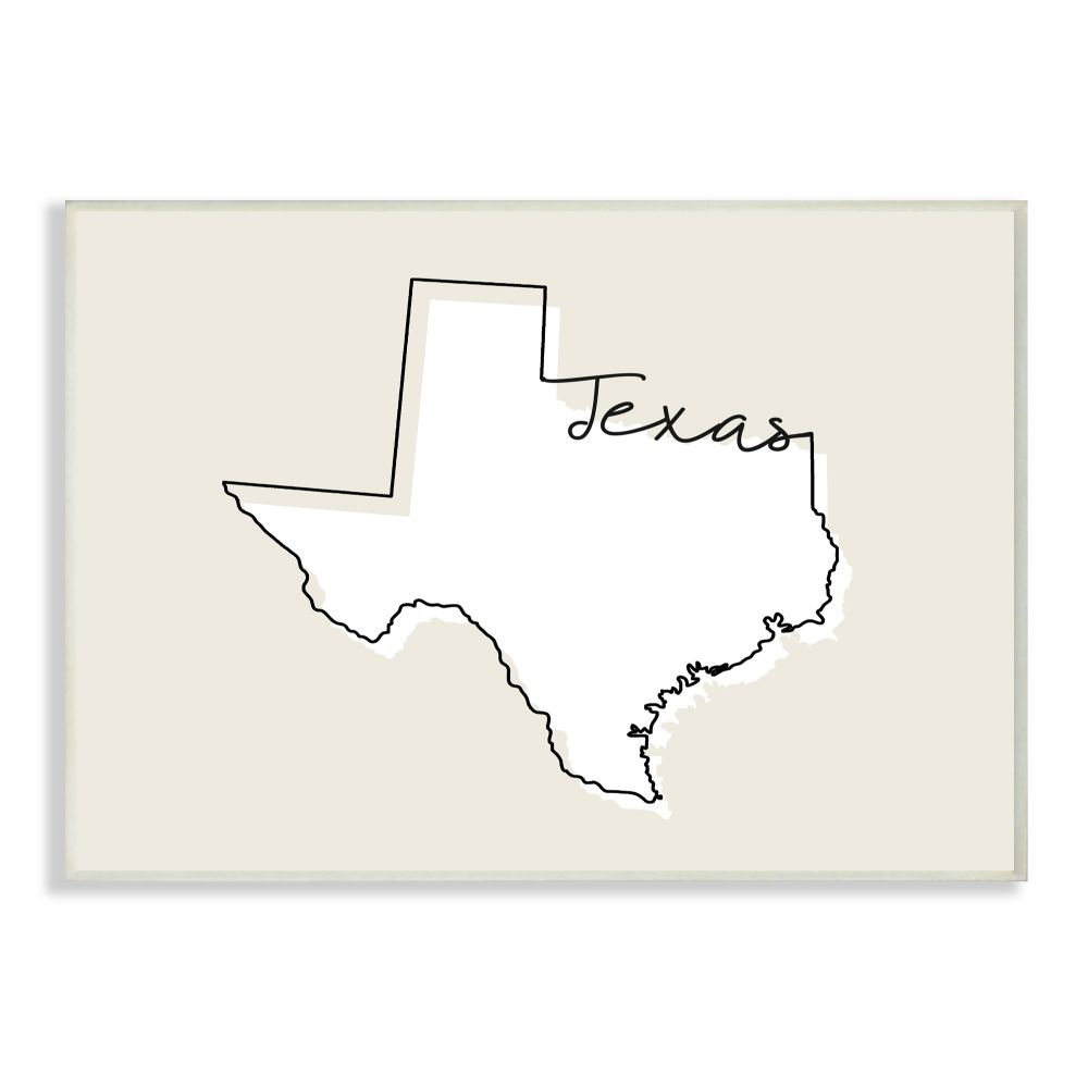 Ebern Designs 'Texas Home State Map Neutral Design' Graphic Art on ...
