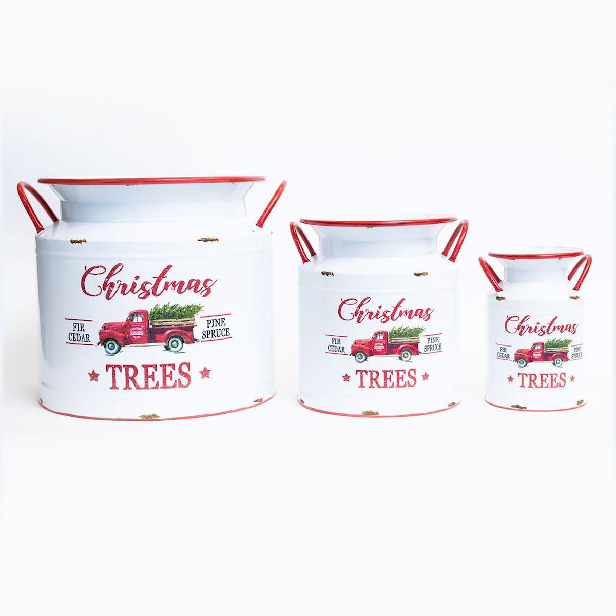 The Holiday Aisle® 3 Piece Truck ''Christmas Trees'' Buckets Set | Wayfair
