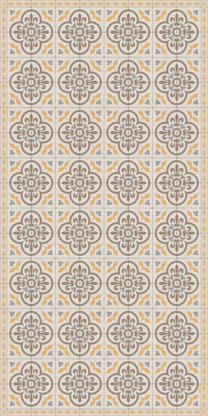 ADAMA LLC Santos Geometric Vinyl Area Rug in Brown | Wayfair