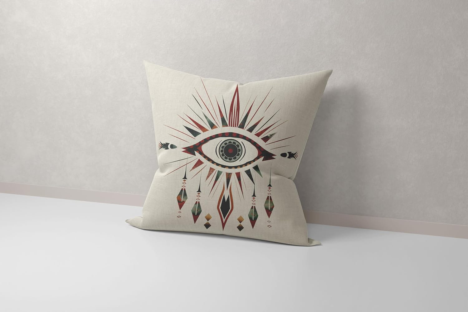 Togio Home Eye of Soul Pillow Cover, Abstract Bohemian Eye Art | Wayfair