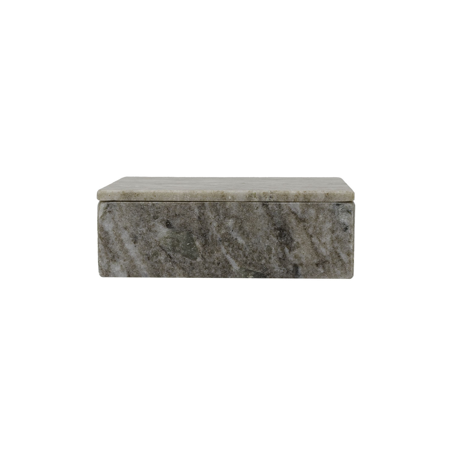 Foreside Home & Garden Beige Marble Box with Lid | Wayfair