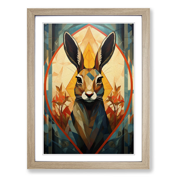 Brambly Cottage Hare Geometric No.2 - Single Picture Frame Print on ...