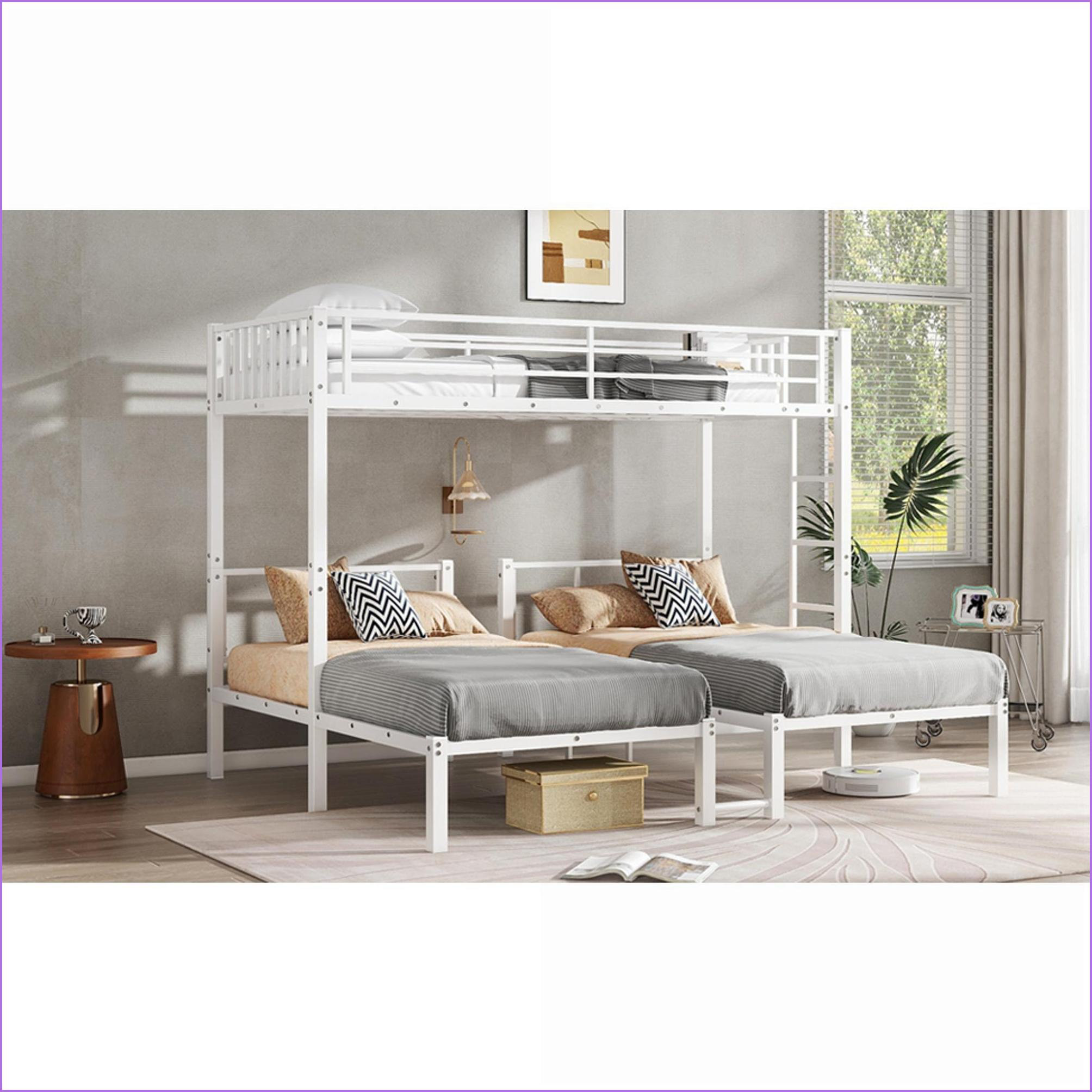 Latitude Run® Twin/Twin/Twin Metal Triple Bunk Bed with Storage ...