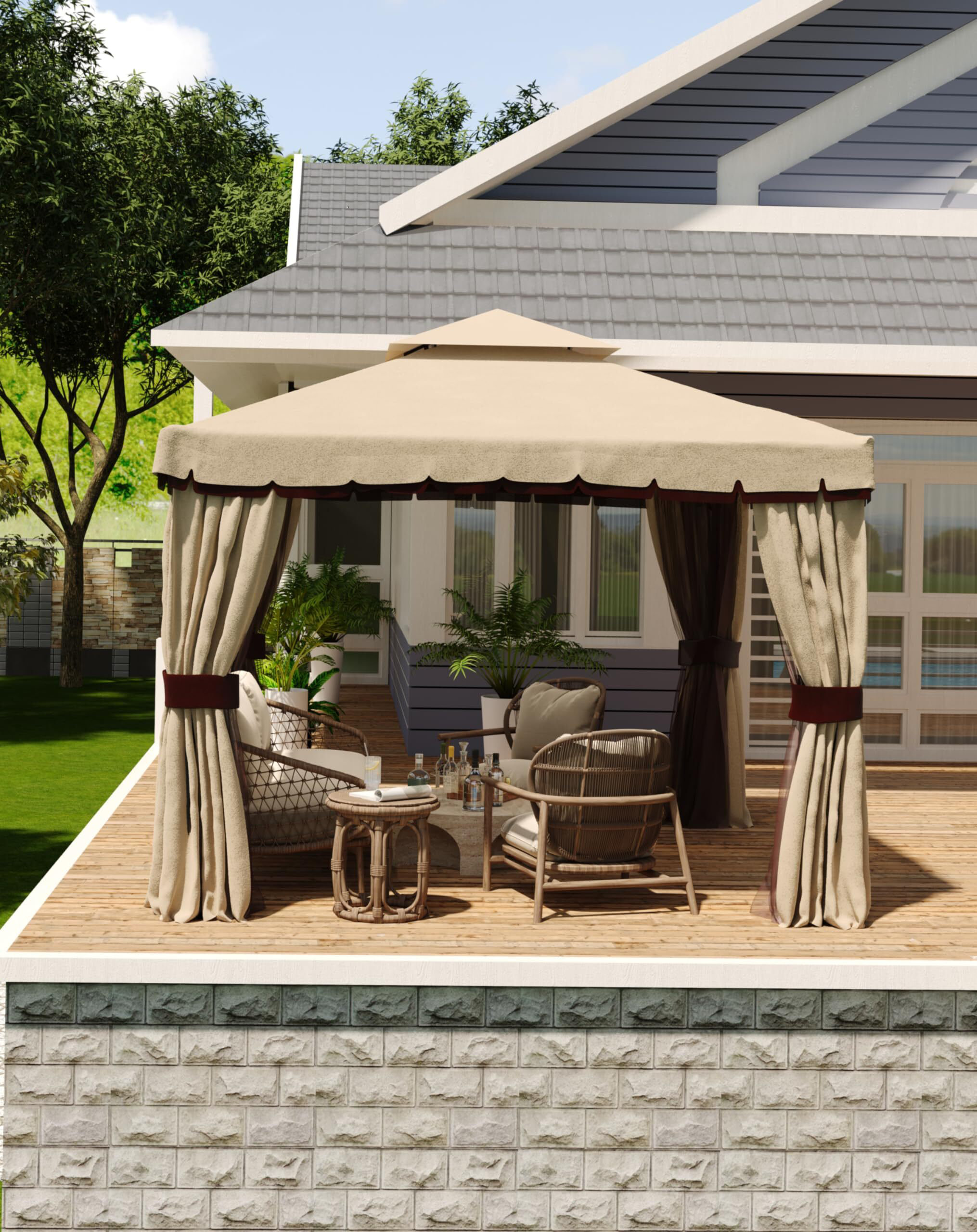 Homhougo Metal Dome Gazebo | Wayfair