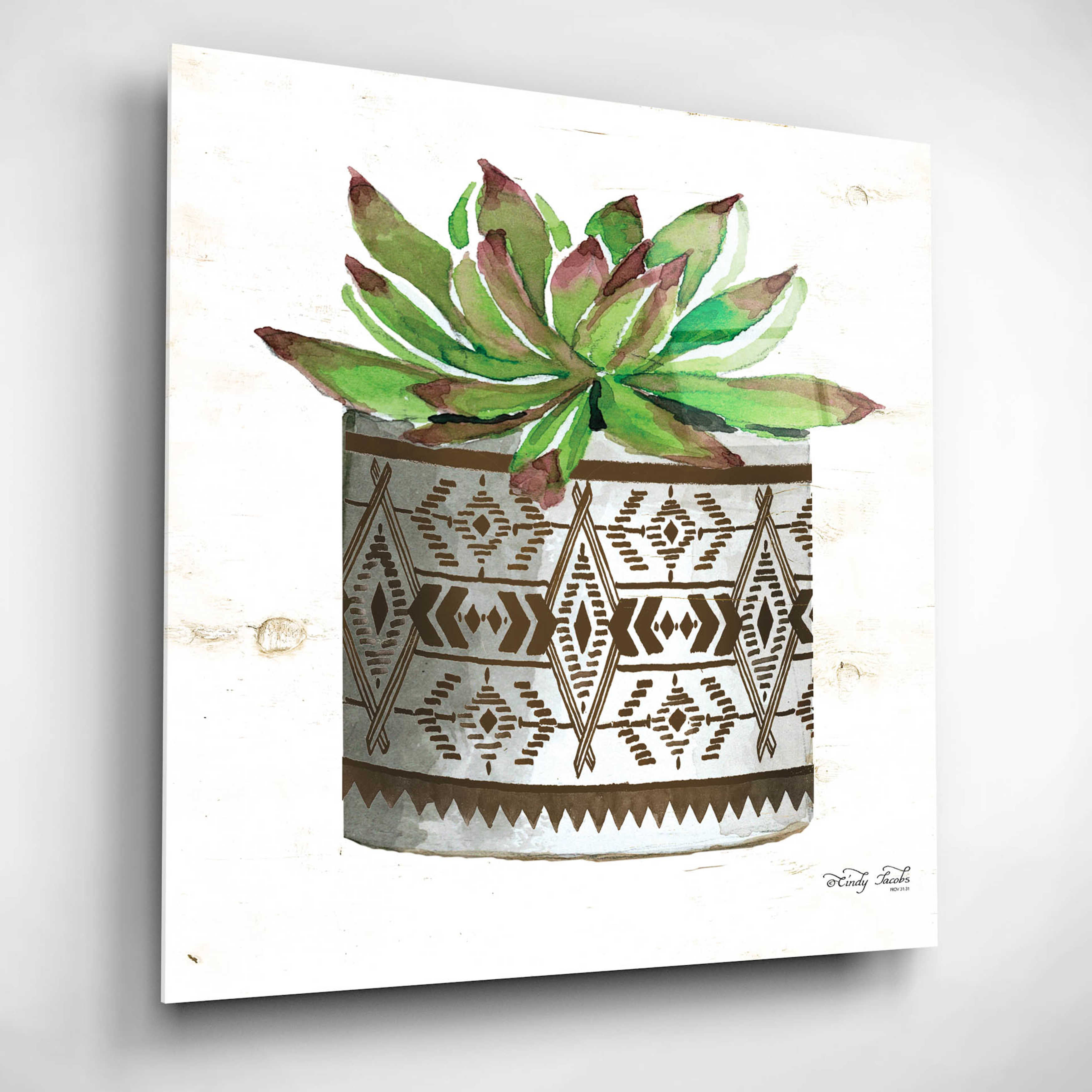 Union Rustic Mud Cloth Vase VI by Cindy Jacobs - Unframed Print | Wayfair