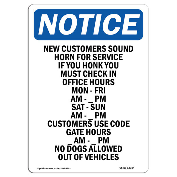 SignMission New Customers Sound Horn for Service Sign | Wayfair