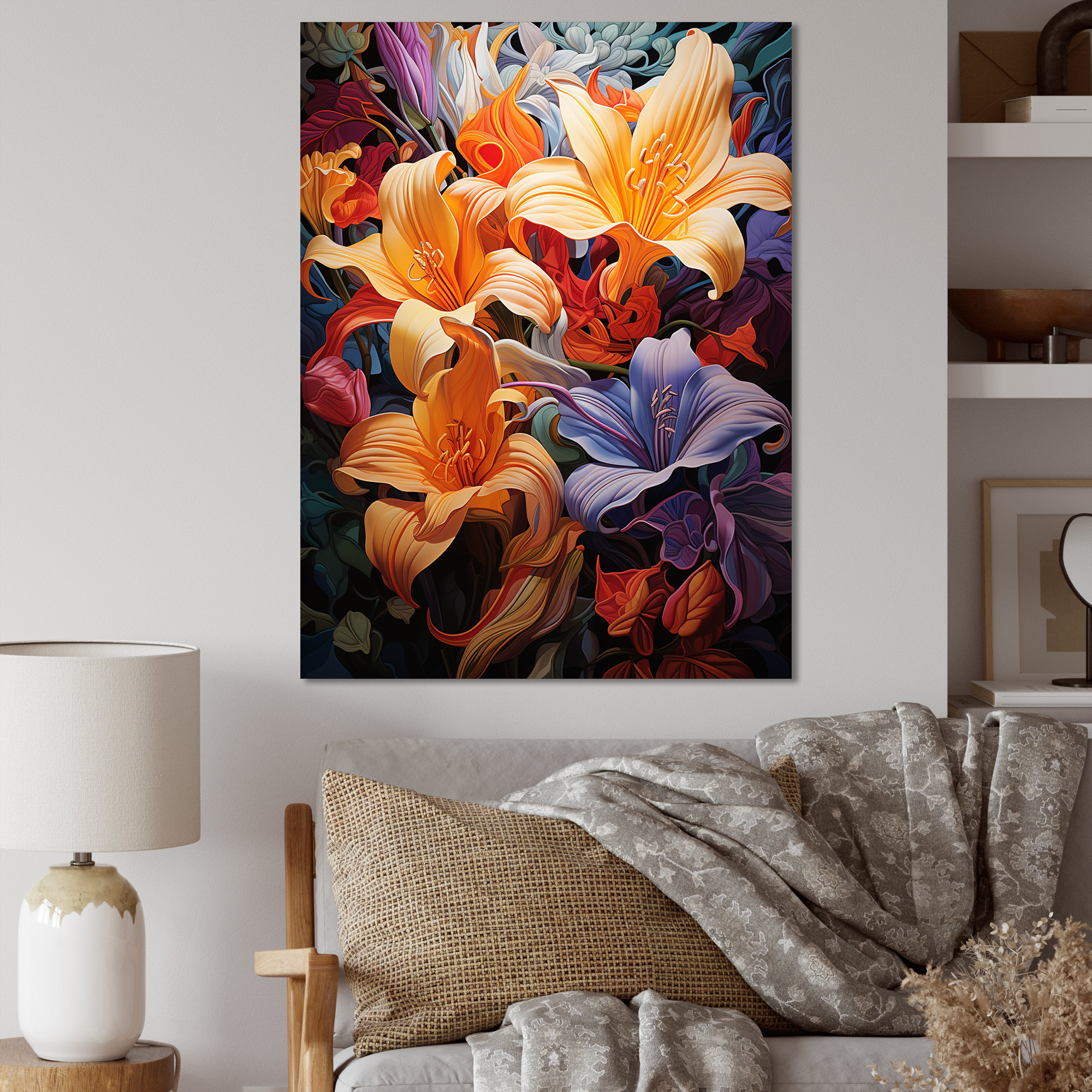 Red Barrel Studio® Opt Art Flowers Harmonic Contrast I - Print on ...