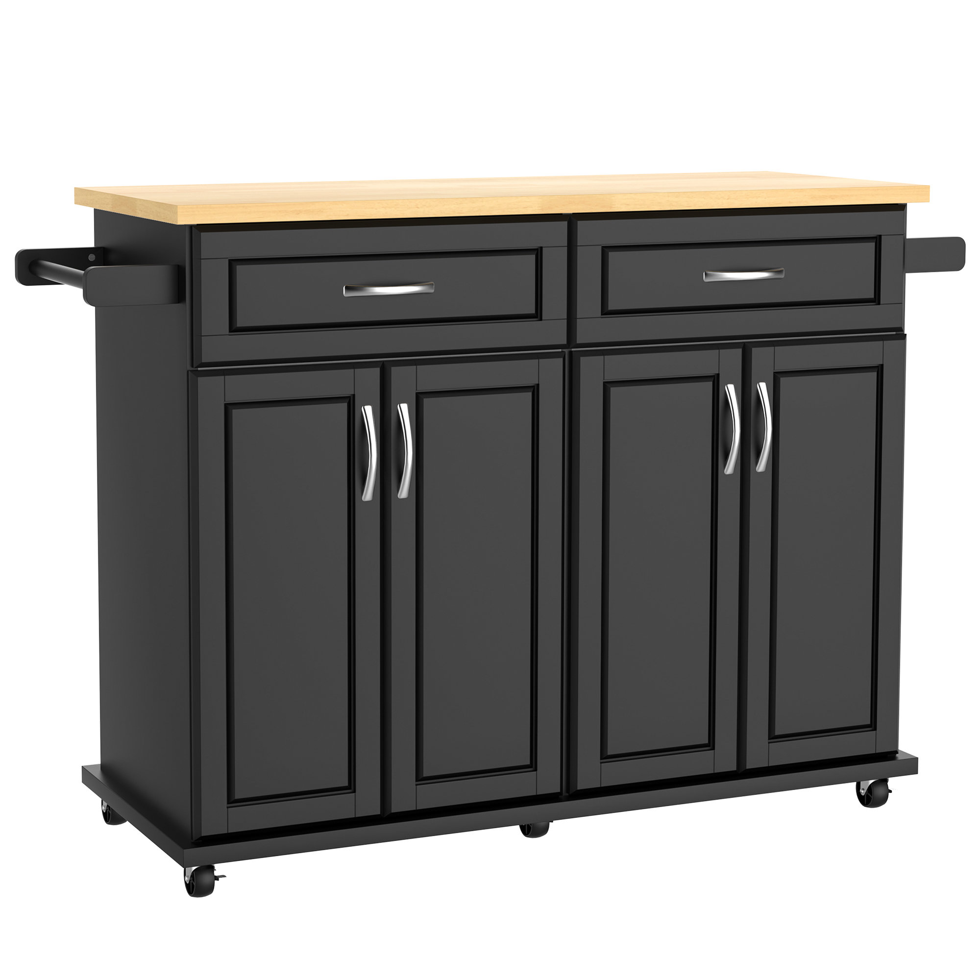 Red Barrel Studio® Llaneli Kitchen Island, Rolling Kitchen Cart with ...