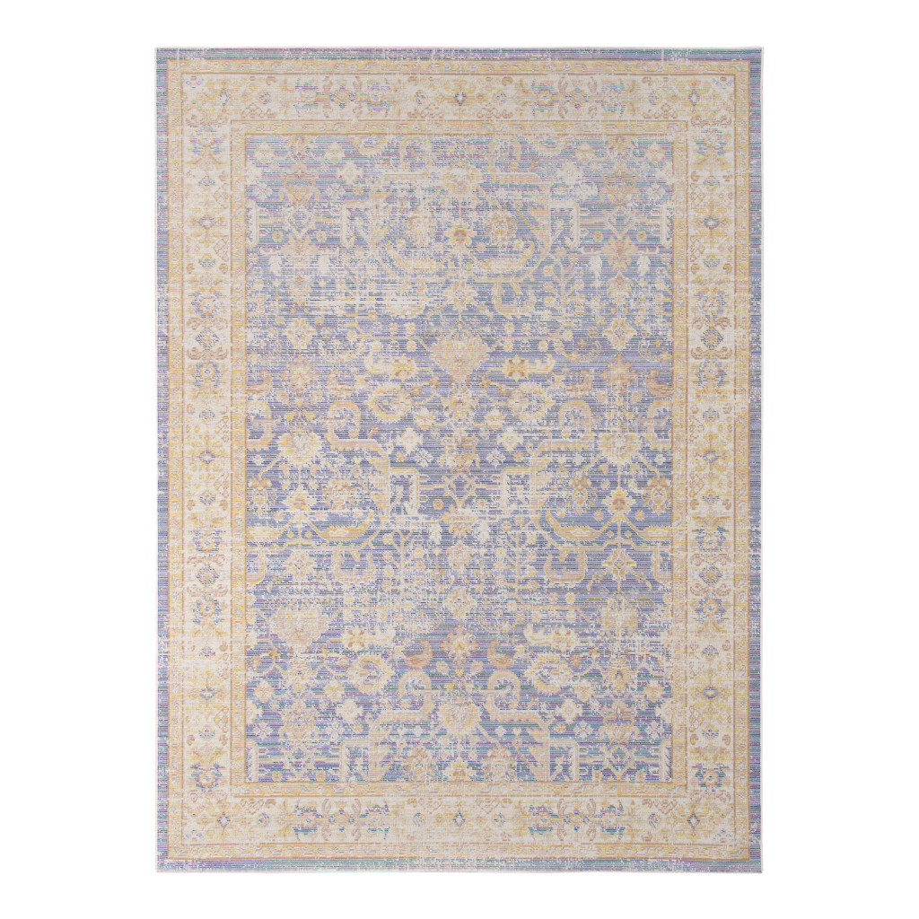Wildon Home® 5' X 7' Lavender Blue Floral Power Loom Area Rug | Wayfair