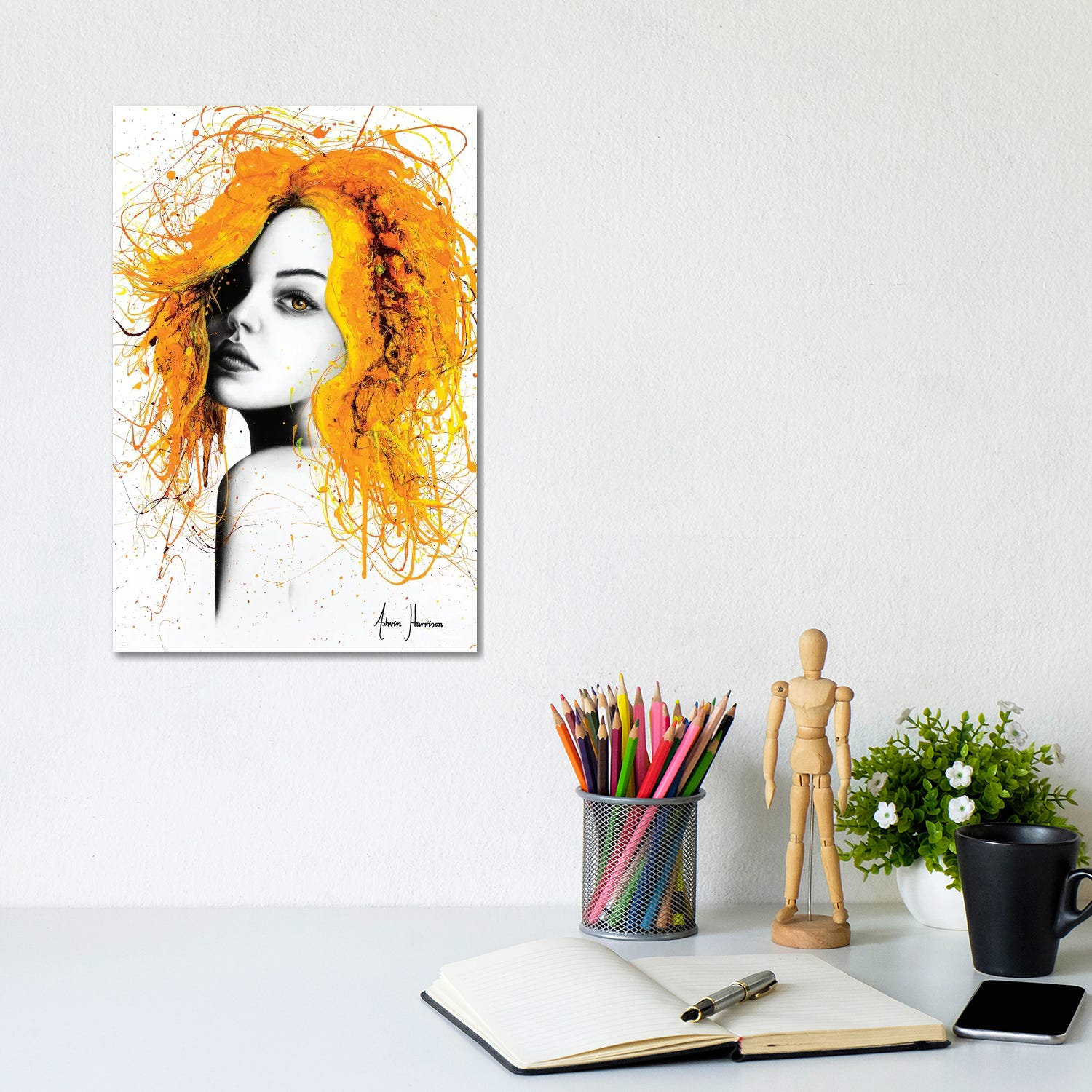 East Urban Home Sunflower Girl by Ashvin Harrison - Print | Wayfair