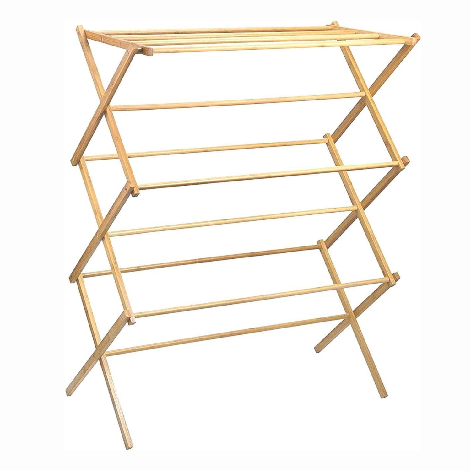 The Holiday Aisle® Collapsible Folding Bamboo Laundry Drying Rack for ...