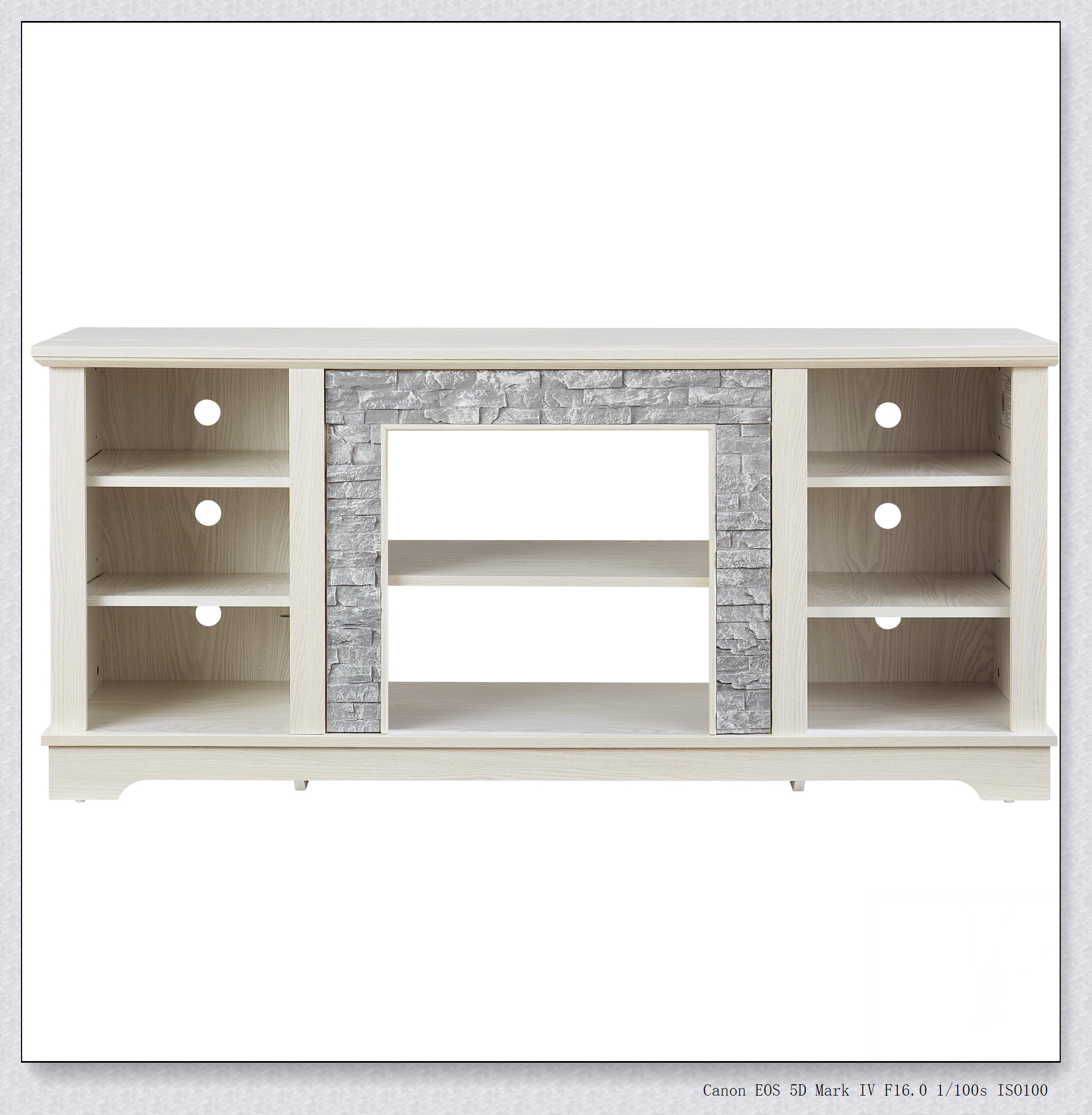 Lark Manor™ TV Media Stand with with Faux Stacked Stone Surround ...
