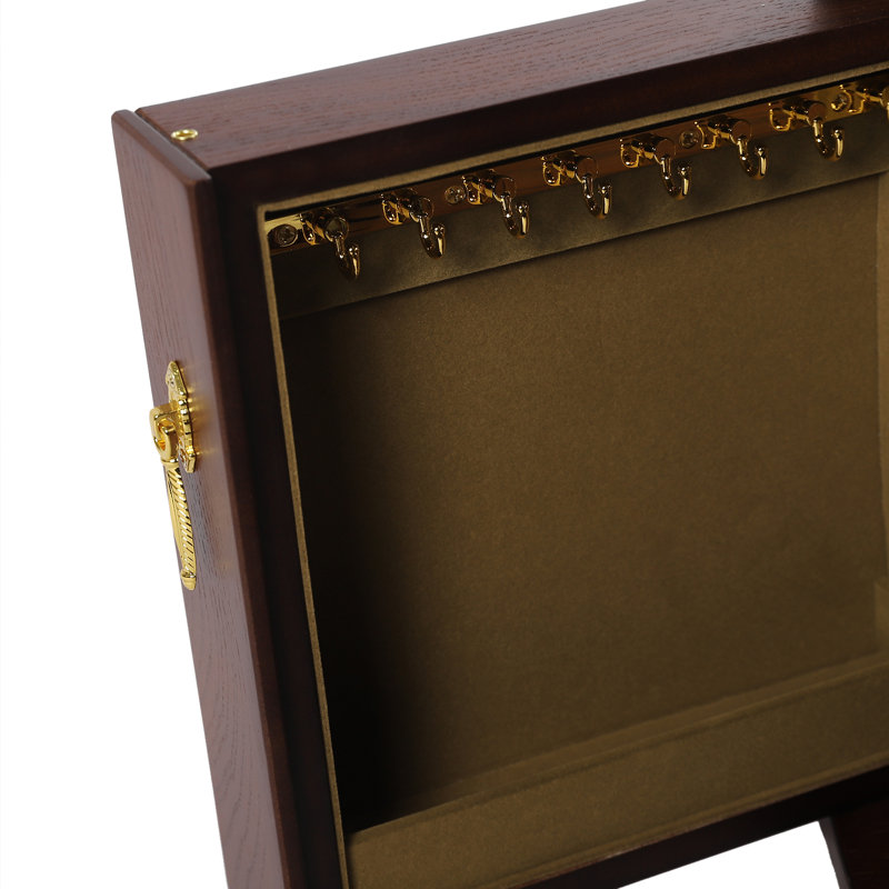 Latitude Run® 5 Layer Wooden Jewelry Box with Mirror and Combo Lock ...