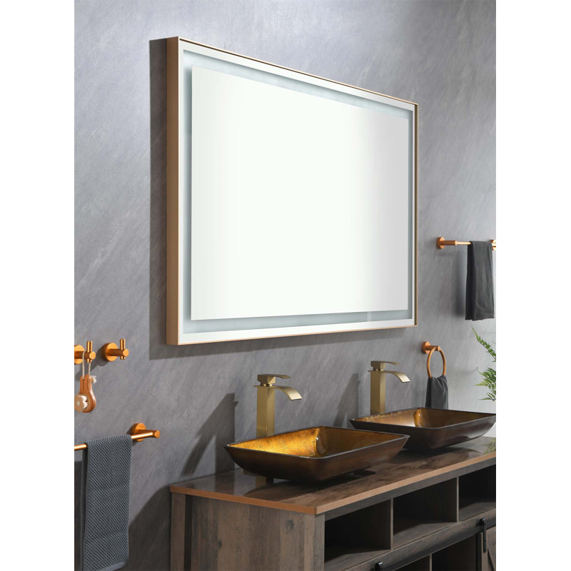ROOM FULL LED Lighted Bathroom Wall Mounted Mirror With High Lumen+Anti ...