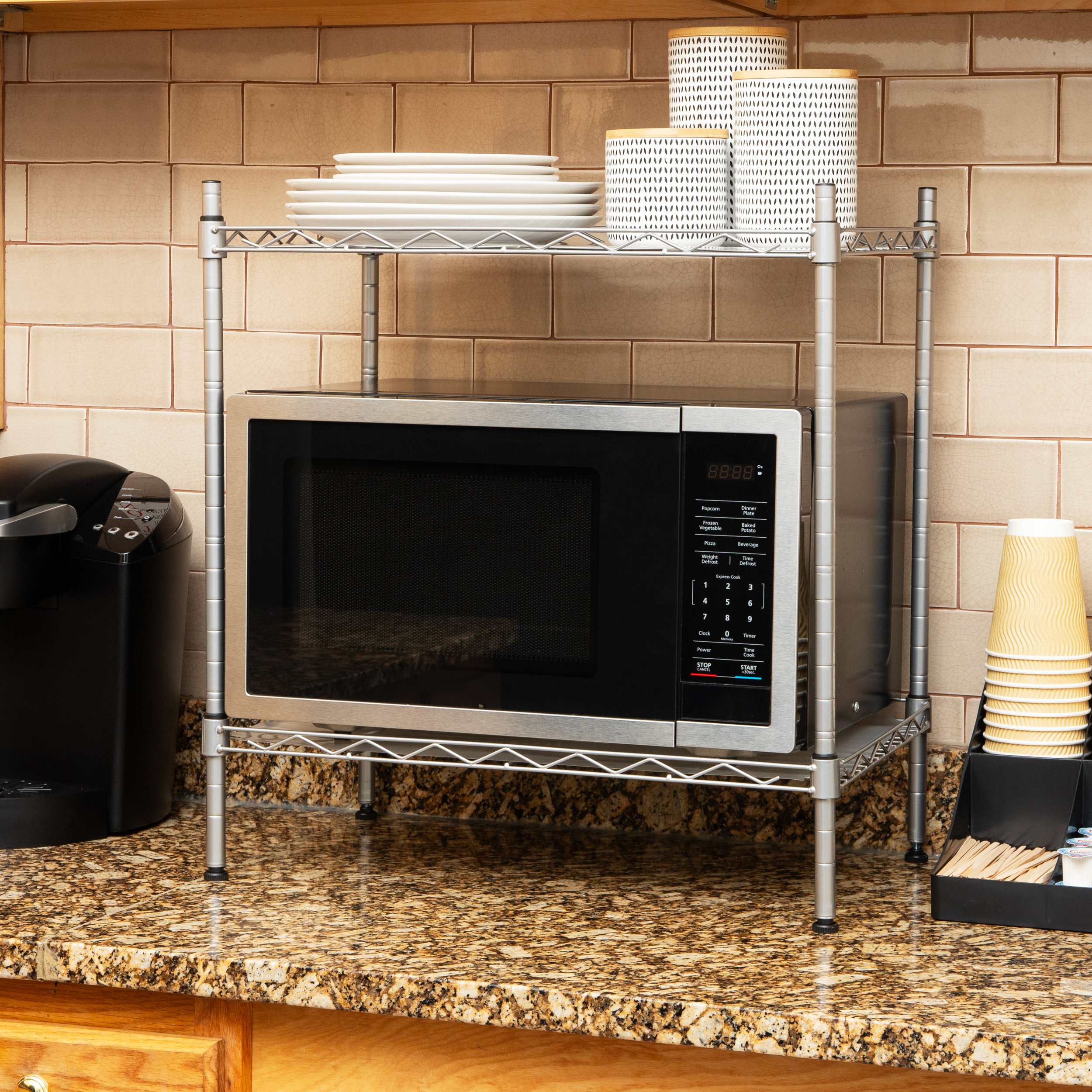 Mind Reader Microwave Shelf, Storage Shelves, Countertop Organizer ...