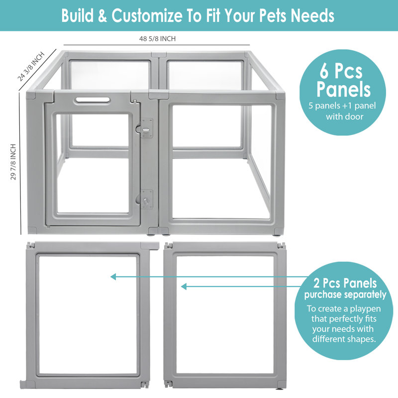 Front Row 30'' H 6 Panel Plastic Exercise Pen With Door & Reviews | Wayfair