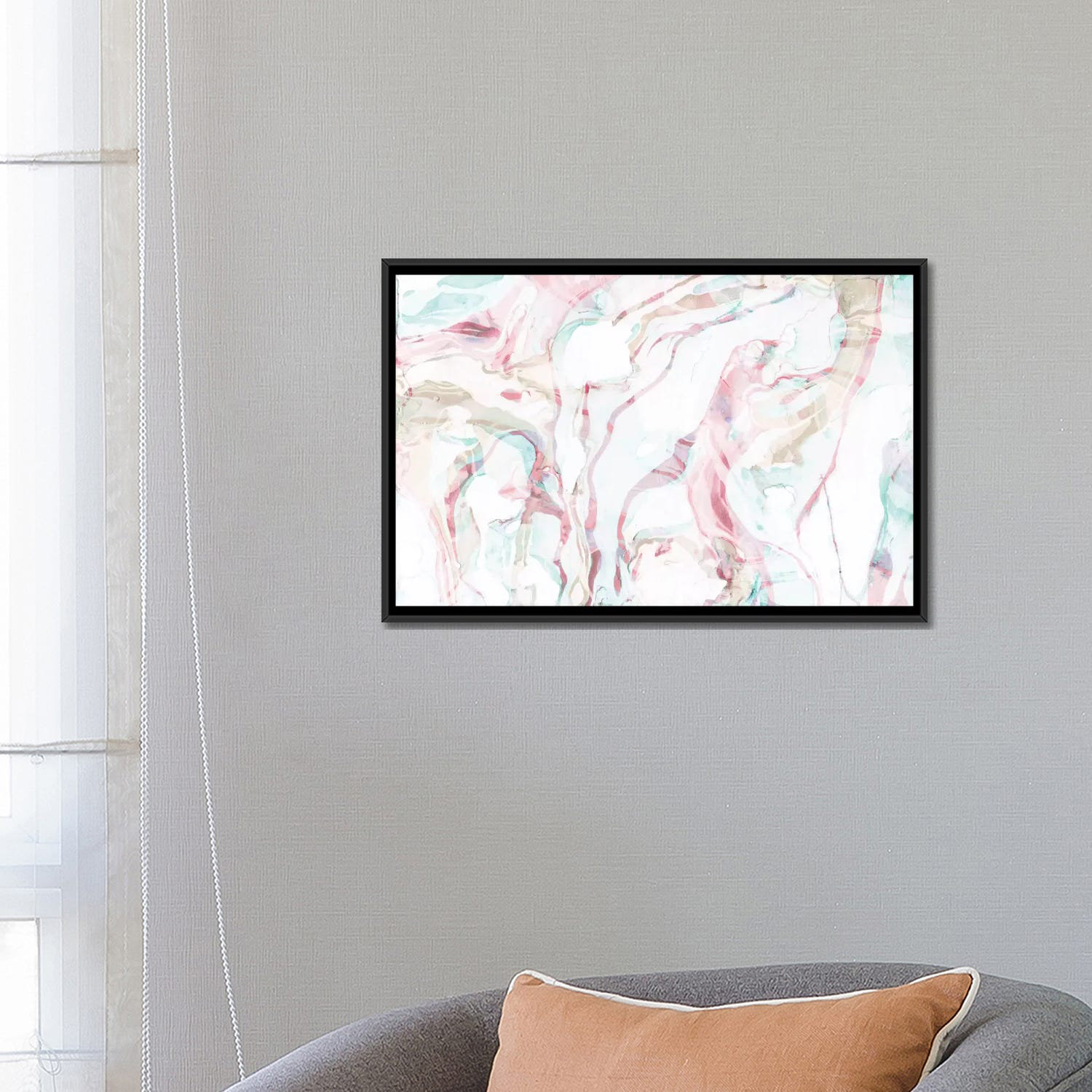 Wrought Studio™ 'Pink Marble' Graphic Art Print on Wrapped Canvas | Wayfair