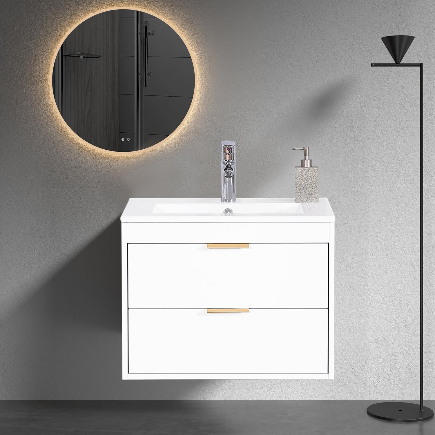 Ebern Designs Ursula 24.22'' Wall Mounted Single Bathroom Vanity with ...